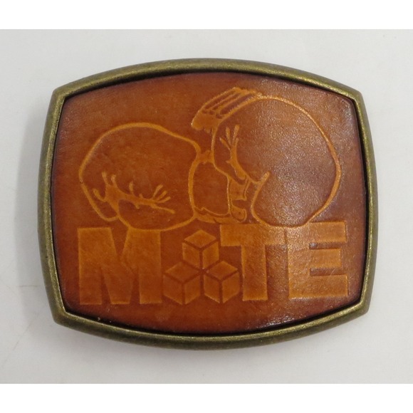 cled | Accessories | Vintage Mate Belt Buckle Brown Leather Brass ...